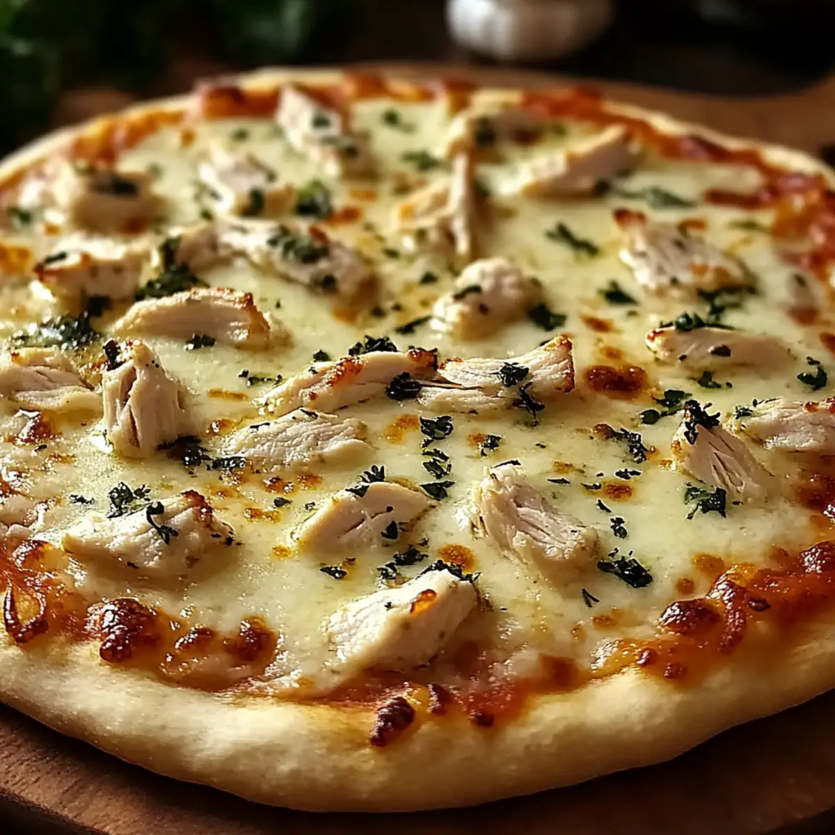 Irresistible Roasted Garlic White Chicken Pizza - Creamy Comfort