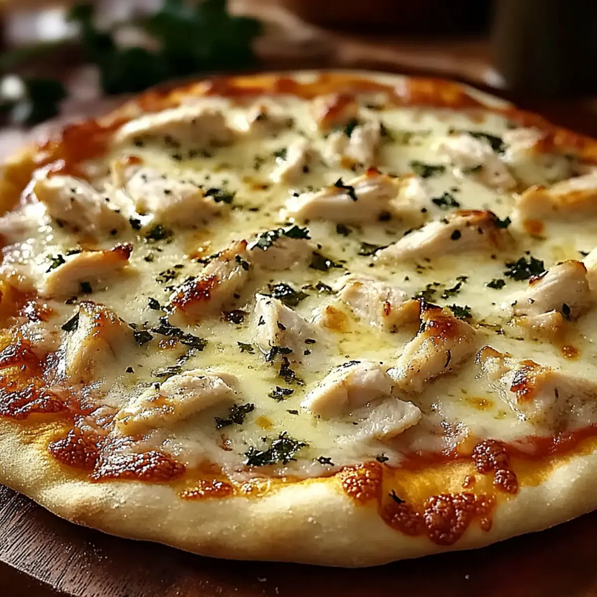 Irresistible Roasted Garlic White Chicken Pizza - Creamy Comfort