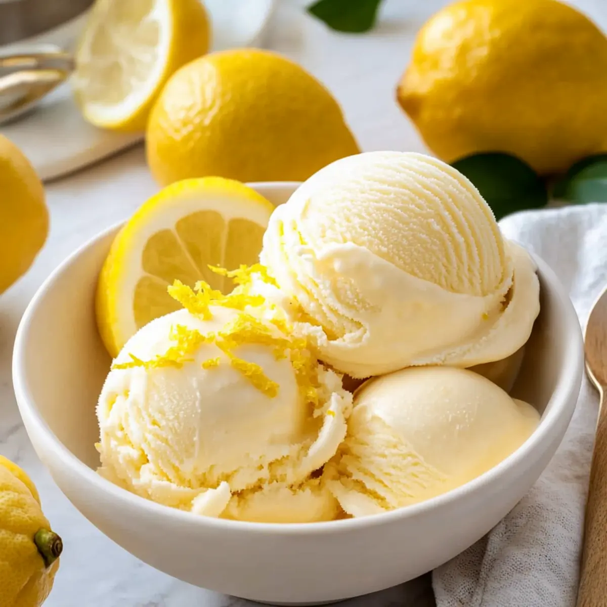 Effortlessly Creamy Fresh Lemon Ice Cream – A Delicious Treat