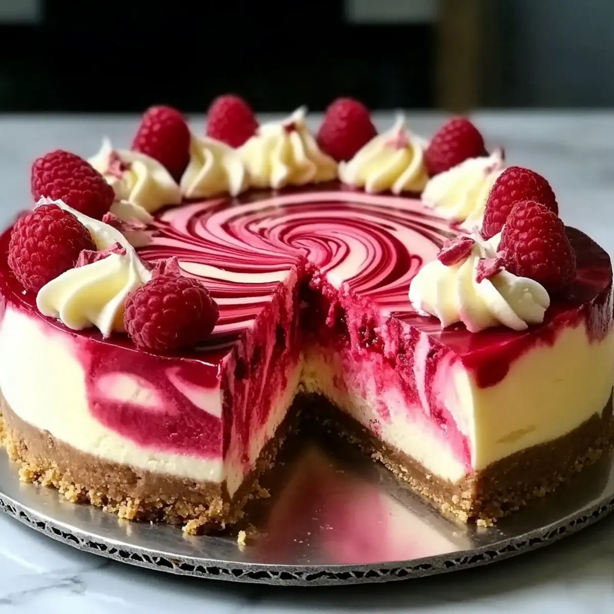 Irresistible White Chocolate Raspberry Swirl Cheesecake Recipe