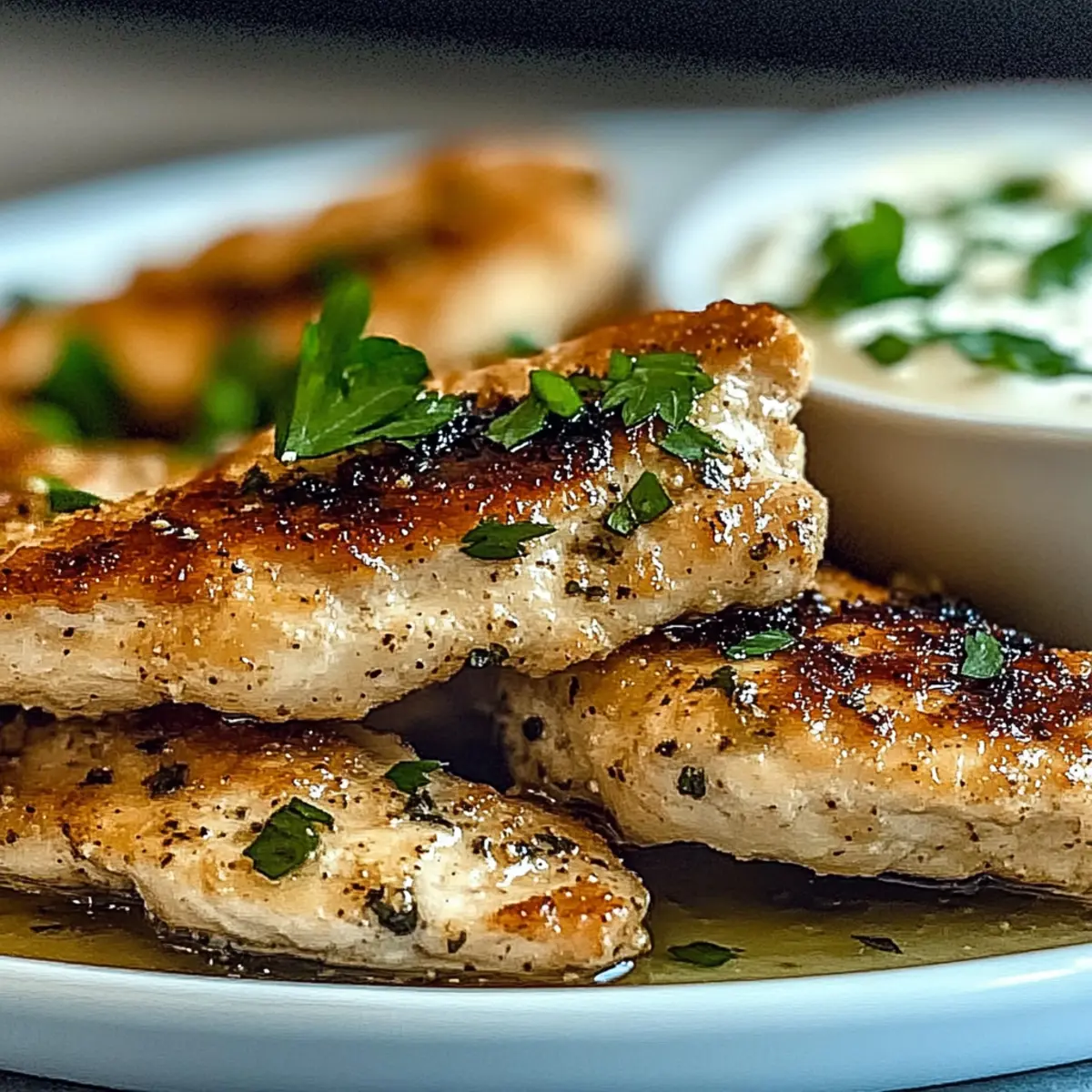 Irresistible Greek Chicken Tenders with Creamy Yogurt Sauce