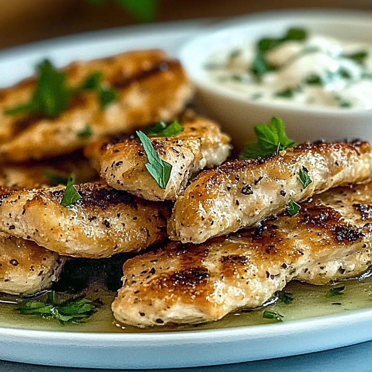 Irresistible Greek Chicken Tenders with Creamy Yogurt Sauce
